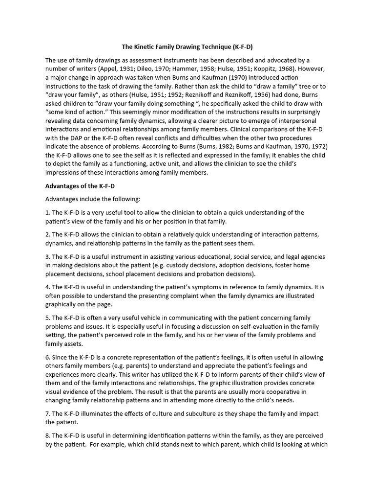 The Kinetic Family Drawing Technique | PDF