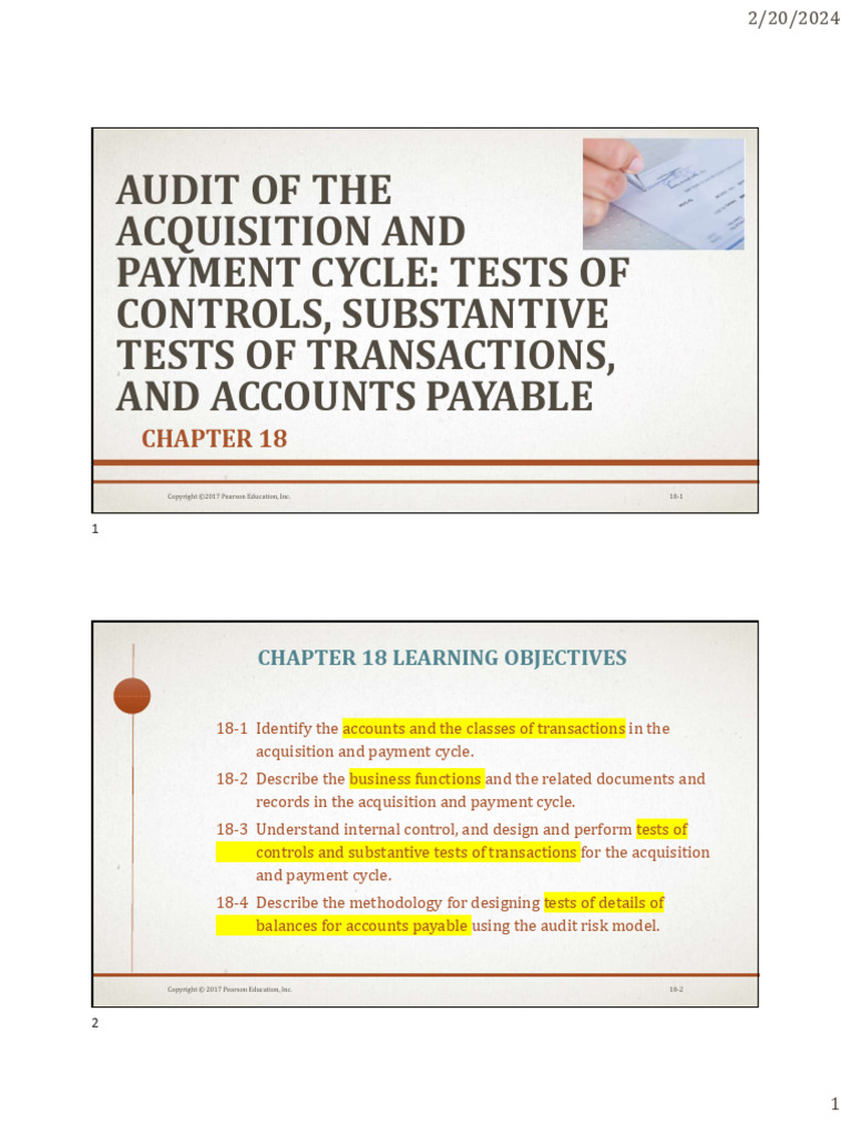 Slides - Chapter 18 - ST Version | PDF | Accounts Payable | Audit