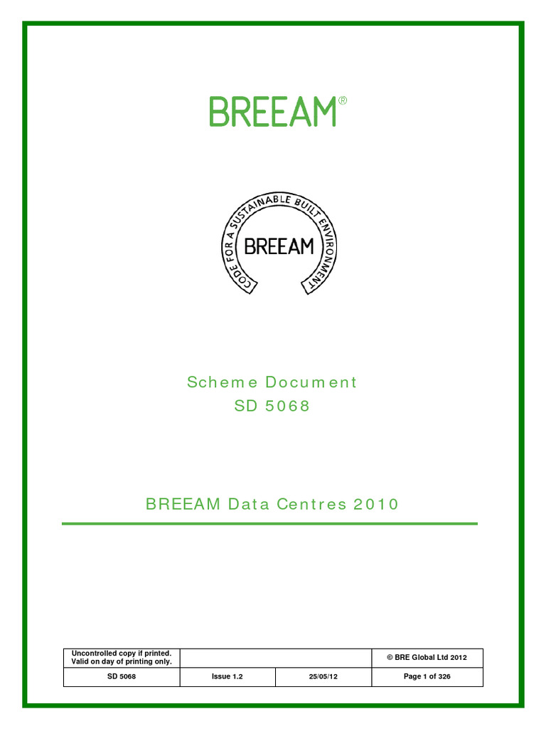 (已拆分) SD5068 1 2 BREEAM Datacentres 2010 | PDF | Http Cookie | Life ...