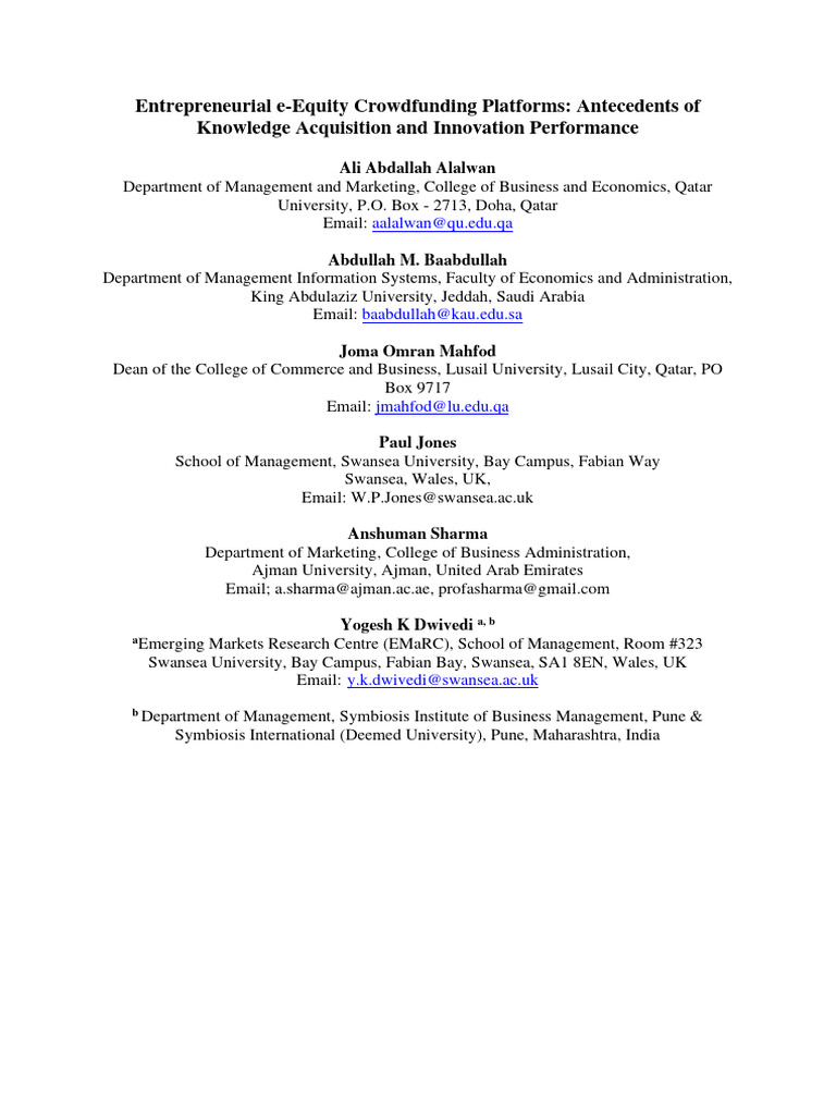 Manuscript-cleanversionsubmitted 1st Revised Version (002) | PDF | Entrepreneurship | Cronbach's ...