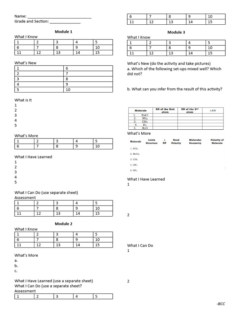 Physical Science Answer Sheet | PDF