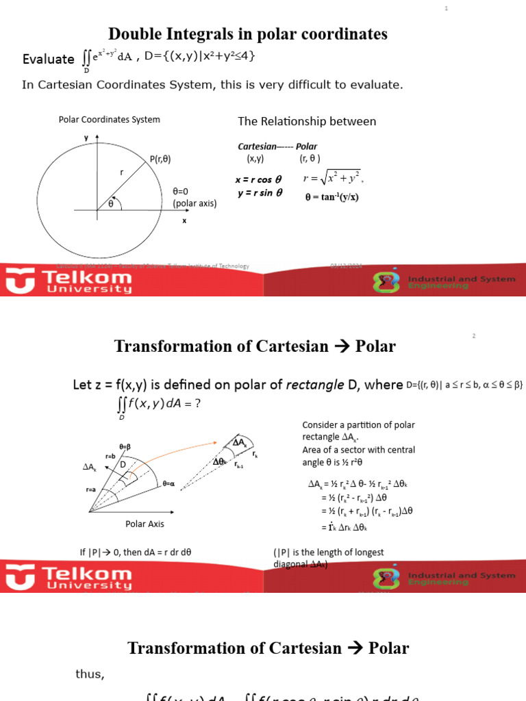 Double Integrals in Polar Coordinates | PDF | Cartesian Coordinate ...
