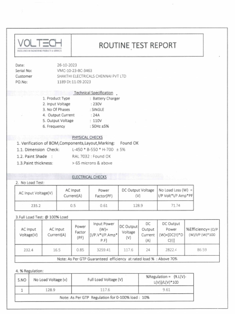 Battery Test Report | PDF