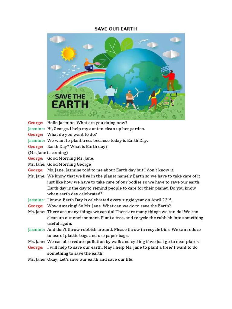 Materi SD - Save Our Earth | PDF | Recycling | Nature