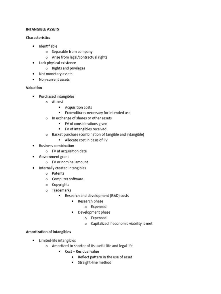 Intangible Assets | PDF | Intangible Asset | Goodwill (Accounting)