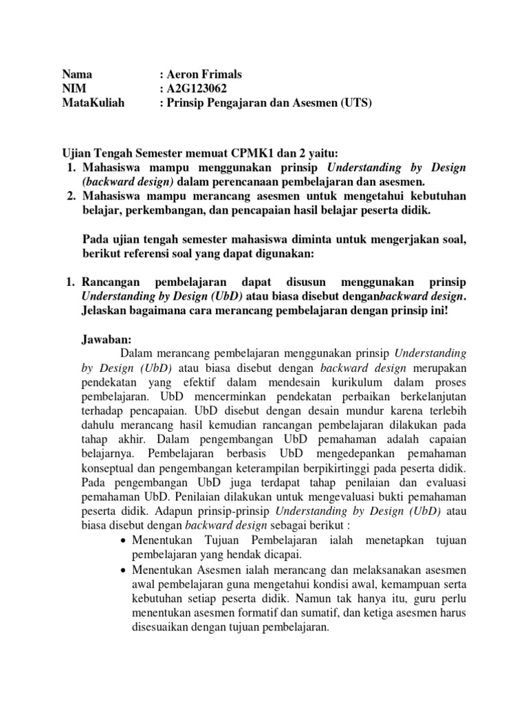 UTS Aeron Frimals PPA | PDF