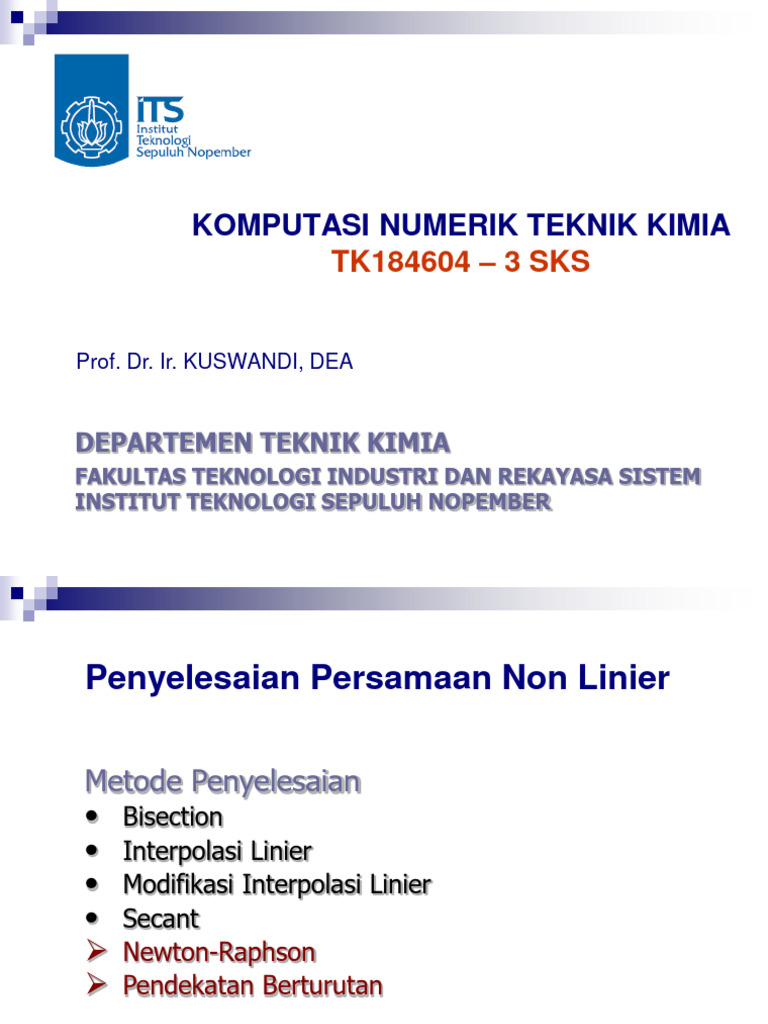 KNTK 02 - Penyelesaian Persamaan Non Linier-1 | PDF