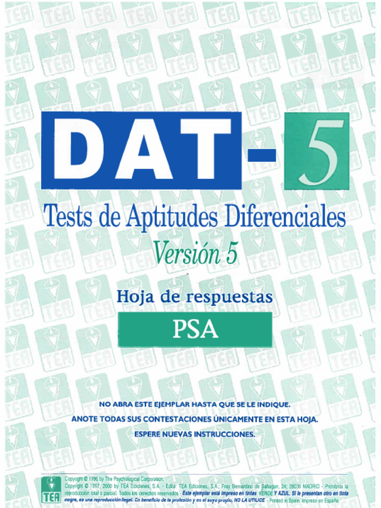 Hoja de Respuestas-DATV Nivel 2 PSA | PDF