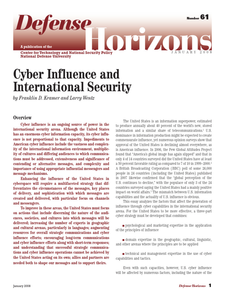 Cyber Influence and International Security | PDF | Cyberspace ...