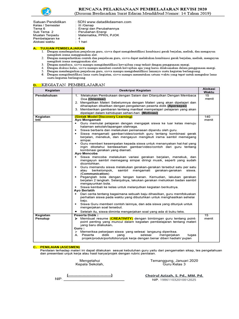 Disusun Berdasarkan Surat Edaran Mendikbud Nomor: 14 Tahun 2019 | PDF