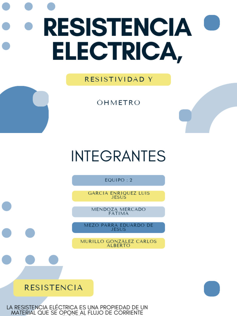 Resistividad y Resistencia Eléctrica | PDF | Resistencia Eléctrica y ...