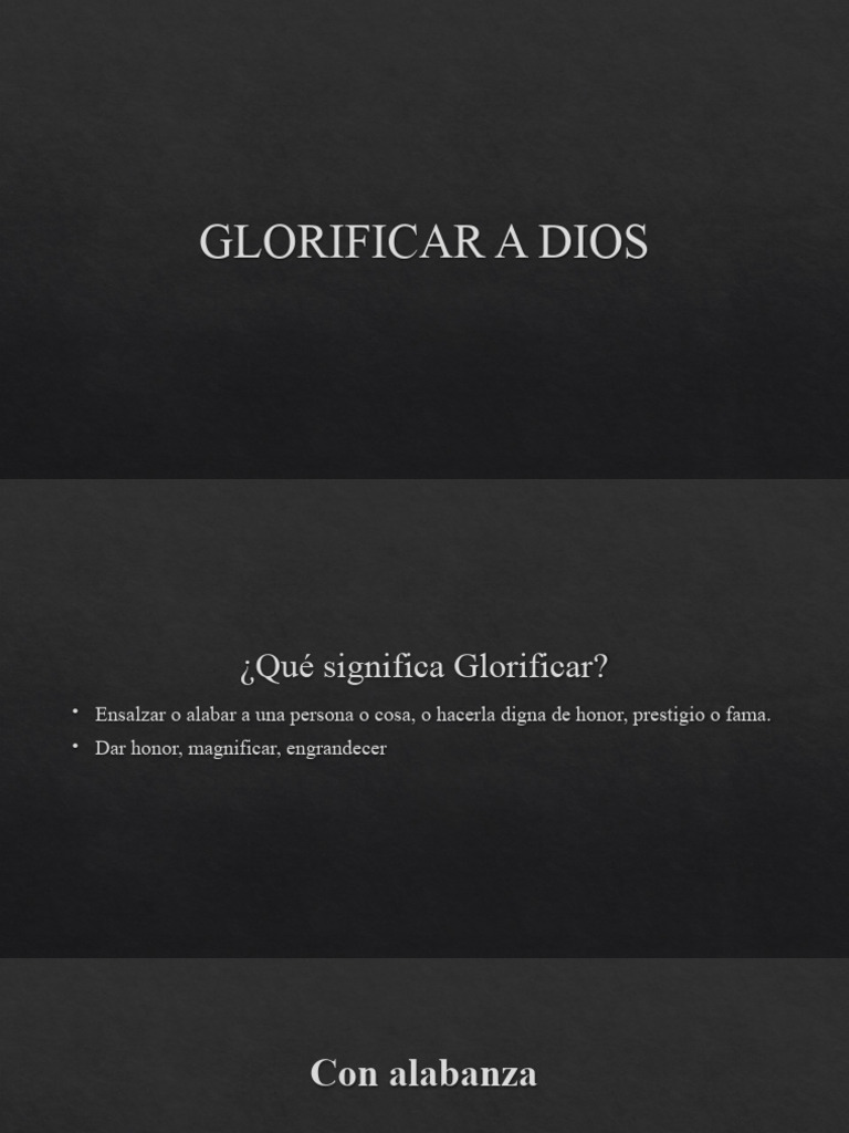 Glorificar A Dios | PDF