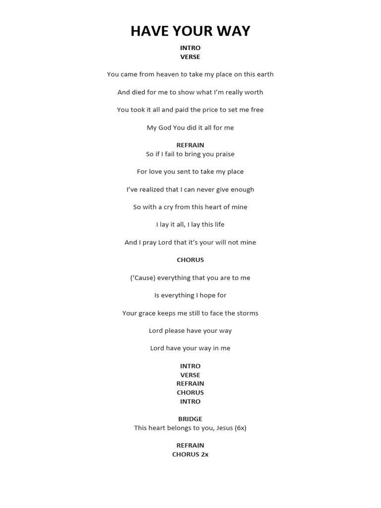 Have Your Way | PDF | Poetry