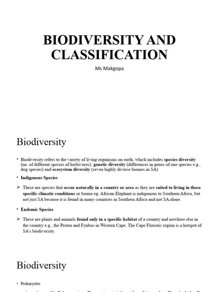 Understanding Biodiversity and Classification | PDF | Cell (Biology ...