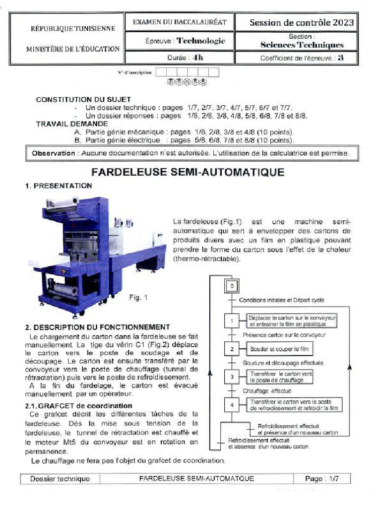 Bac 2023 Sciences Techniques Technologie Controle | PDF