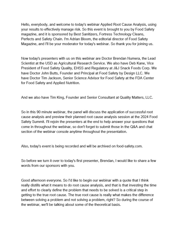 Root Cause Analysis - Training | Download Free PDF | Verification And ...