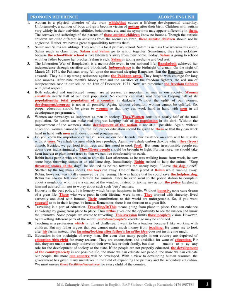 Pronoun Reference in Context | PDF | Autism Spectrum