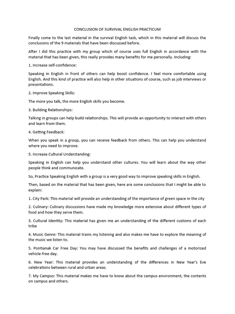 CONCLUSION | PDF | Cognitive Science | Behavior Modification