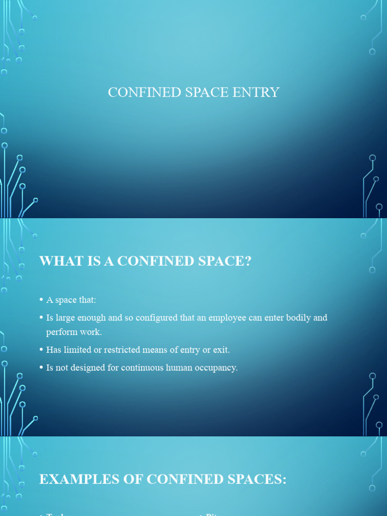 Confined Space Entry | PDF | Chemistry | Occupational Safety And Health
