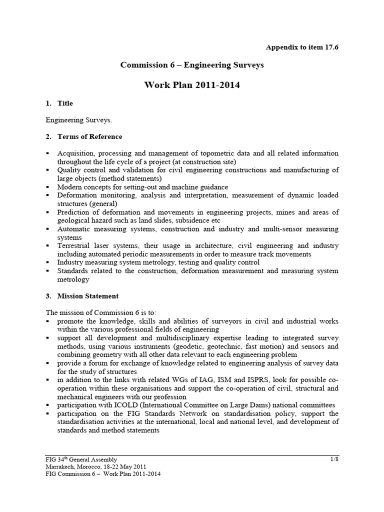 Survey Disciplines Work Plan | PDF | Surveying | Engineering