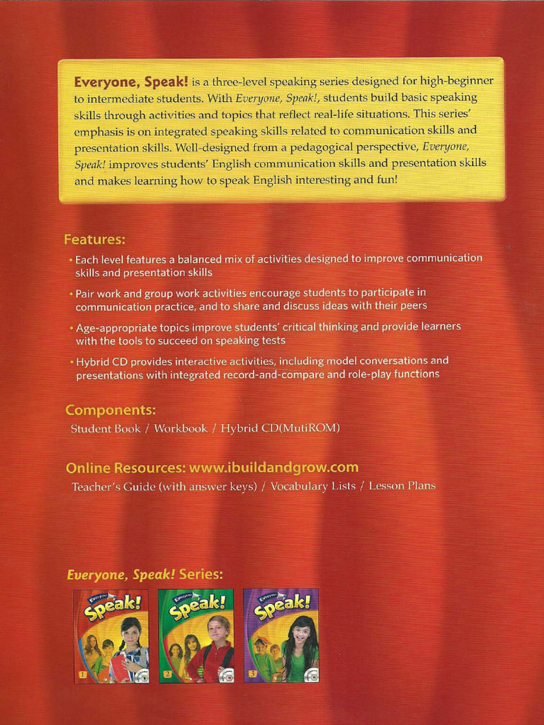 Everyone - Speak - 1 - SB-Back Cover | PDF