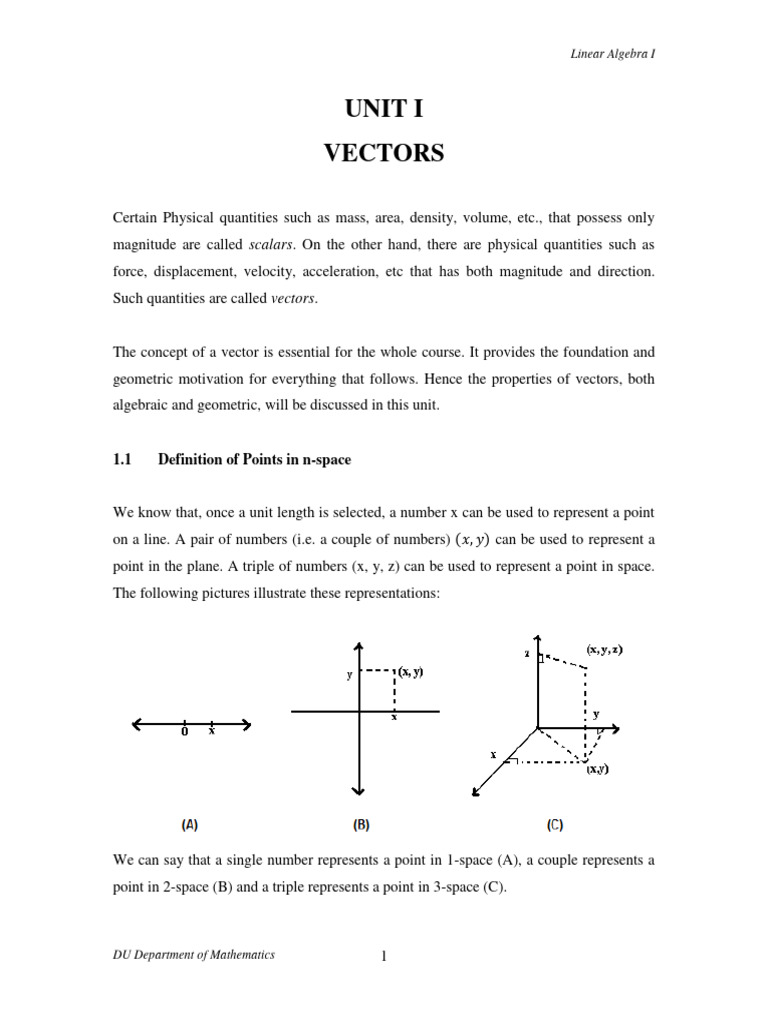 Linear Algebra I 3 1 1 | PDF | Linear Subspace | Vector Space