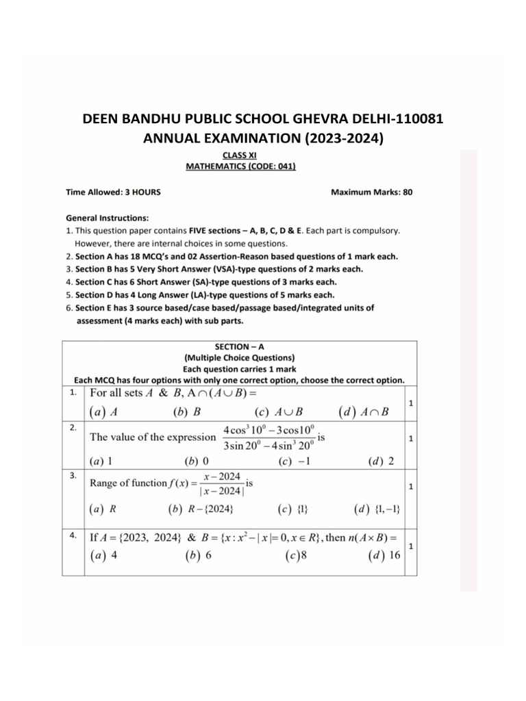 11 Math Eng PP 2023 24 2 | PDF