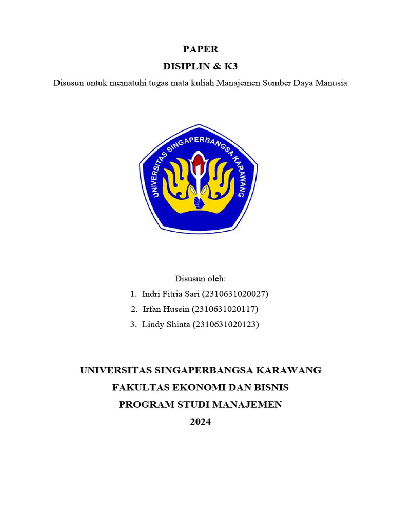 MSDM - Disiplin & k3 - Kel 20 - Genap 2024 | PDF | Bisnis