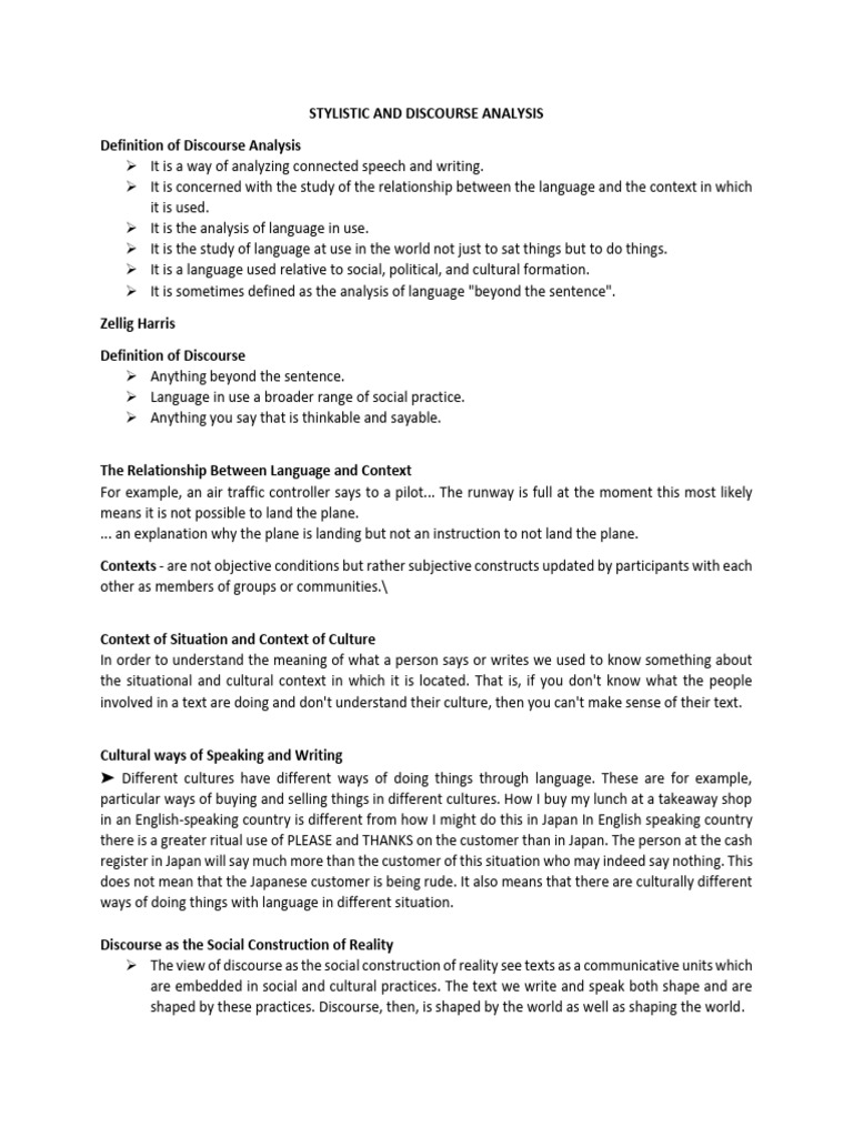 Understanding Discourse Analysis and Context | PDF | Gender | Gender ...