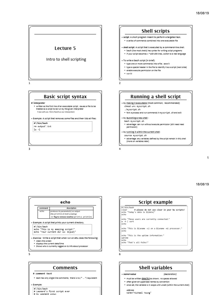 Intro To Shell Scripting | PDF