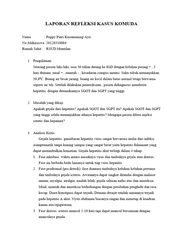 Laporan Refleksi Kasus Komuda | PDF