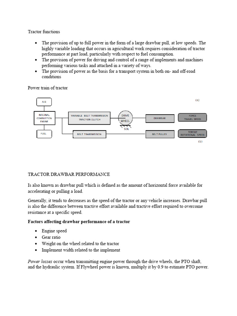 Tractor Drawbar Performance | PDF | Tractor | Machines