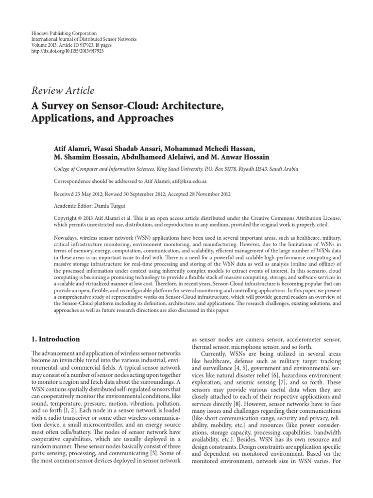 Sensor Cloud in IoT | PDF | Cloud Computing | Wireless Sensor Network