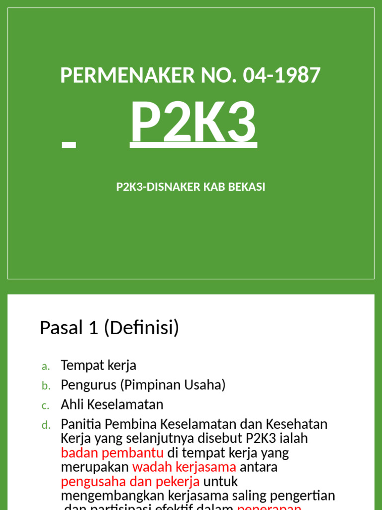 Permenaker No. 04 1987 | PDF