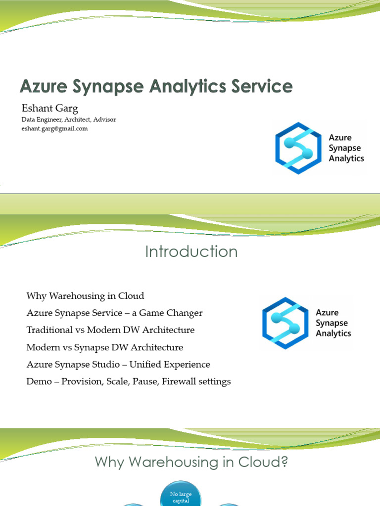 Azure Synpase Analytics Service | PDF | Microsoft Azure | Cloud Computing