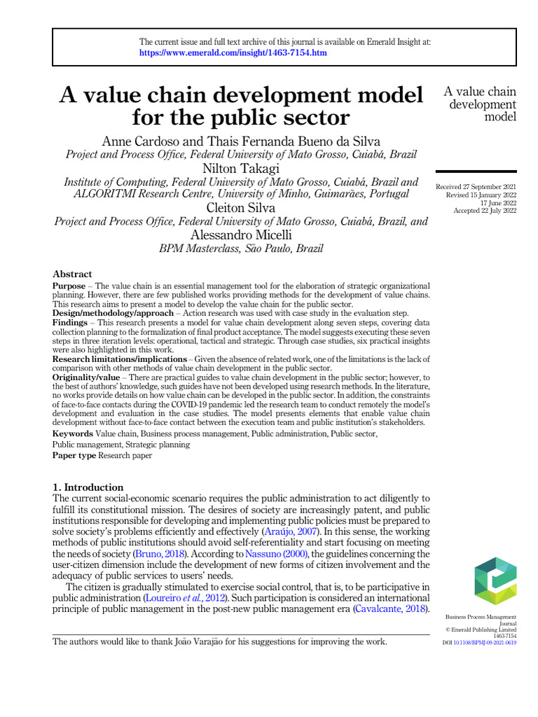 C2022 - Cardoso - A Value Chain Development Model For The Public Sector ...