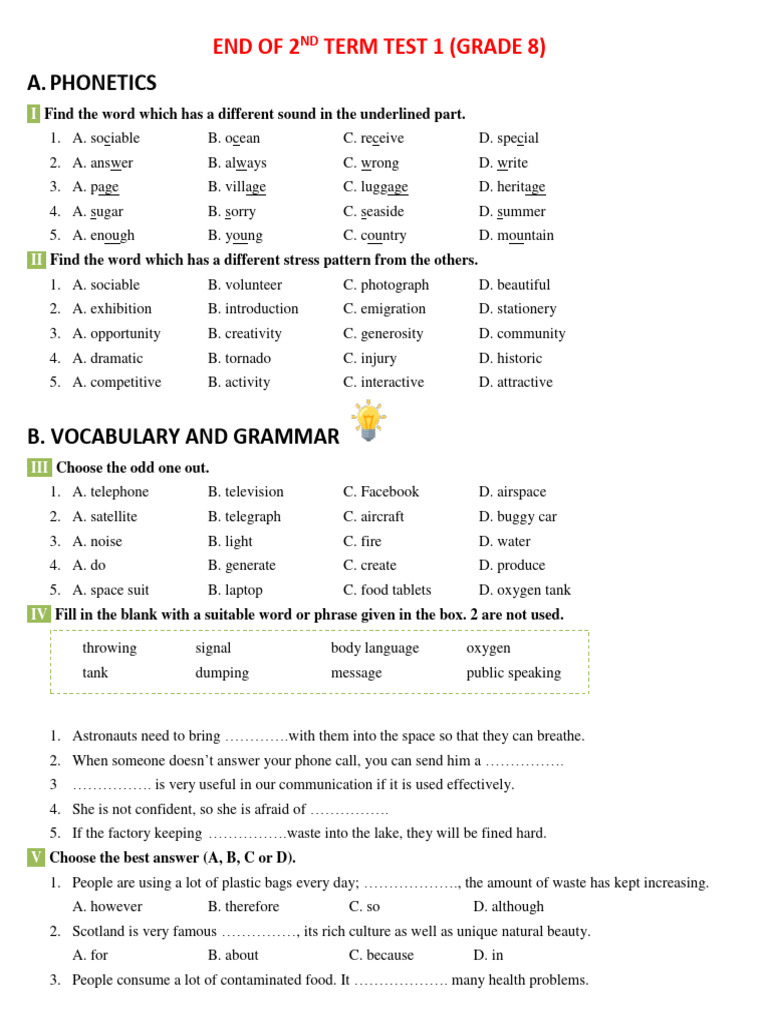 End of 2nd Term Test 1 | PDF | Jupiter | Planets