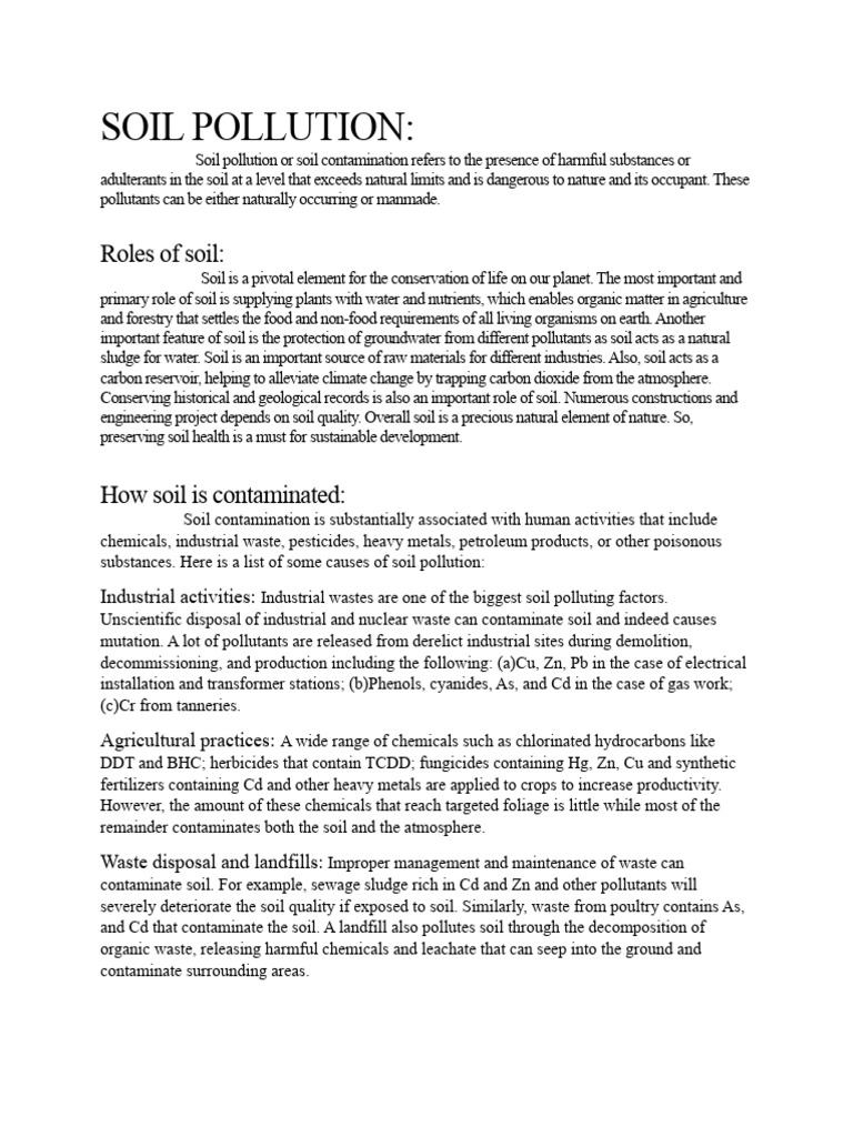 Soil Pollution | PDF
