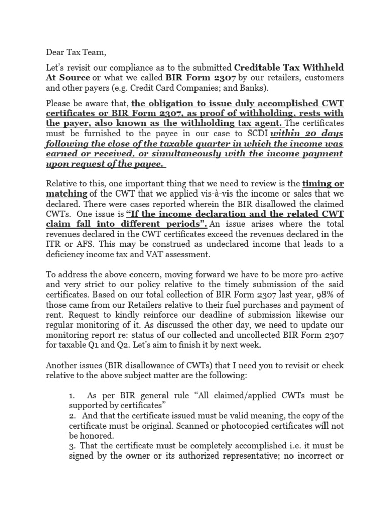 Revisiting The Rules On Claiming Withholding Tax Credits | PDF ...