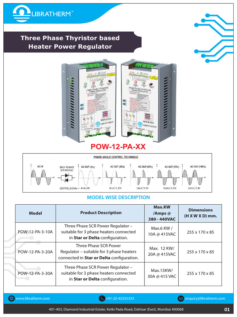 Three Phase Thyristor Power Regulator | PDF | Alternating Current ...