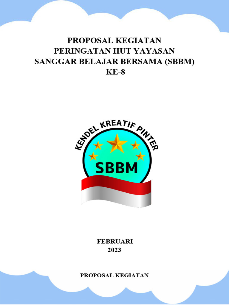 Proposal Hut Ultah Sanggar SBBM | PDF