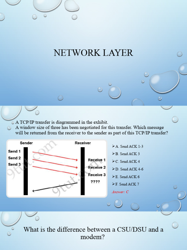 TracNghiem - Network Layer | PDF | Transmission Control Protocol | Router (Computing)