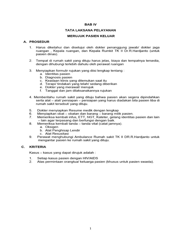 Standar Ketenagaan Rujukan Keluar Pasien Hiv | PDF