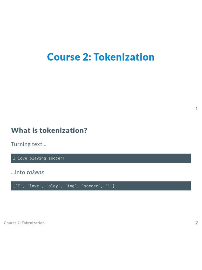 Course2 Tokenization | Download Free PDF | Computer Programming | Cybernetics