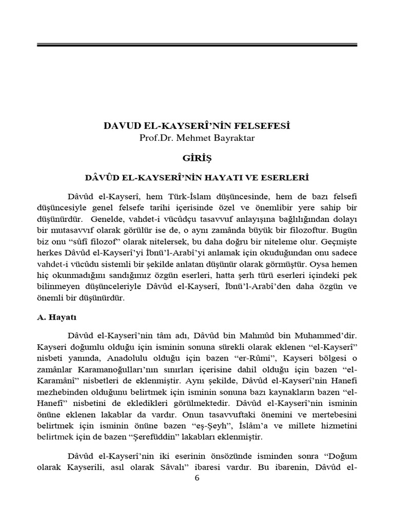 Davud El-Kayser - N - N Felsefes - (#253734) - 219981 | PDF
