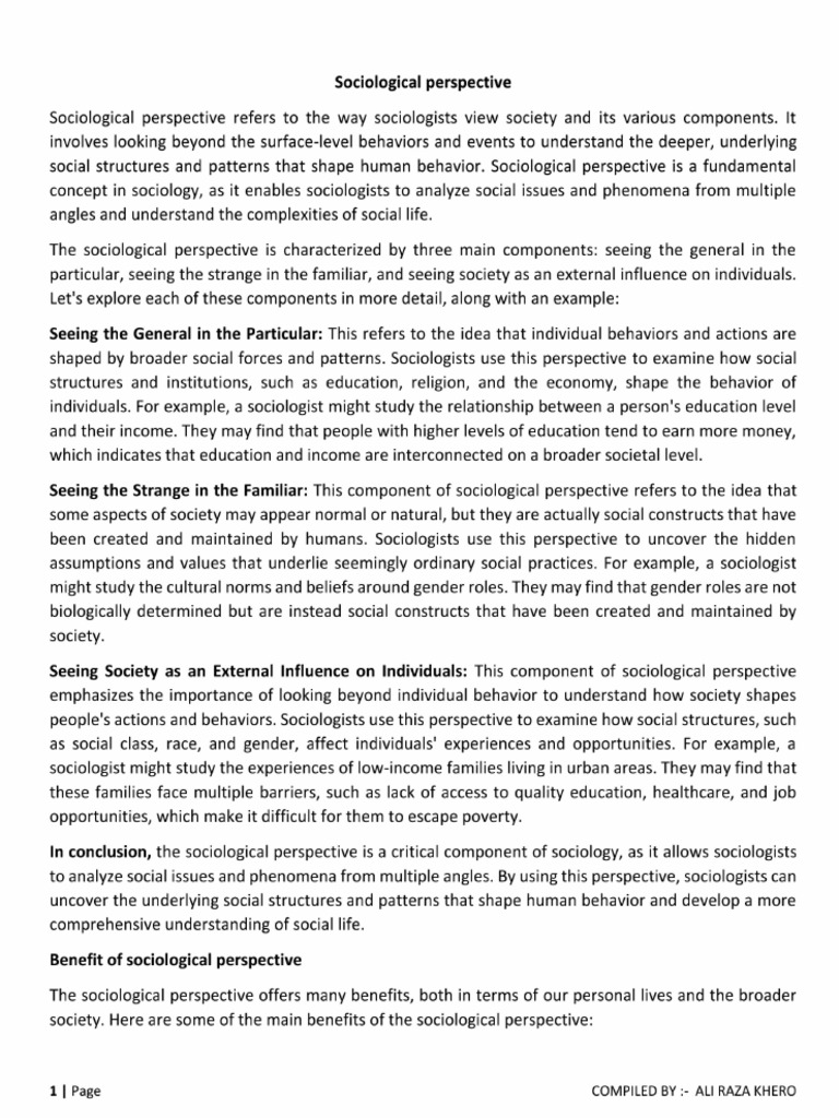 INTRO TO SOCIOLOGY Hand Notes | PDF