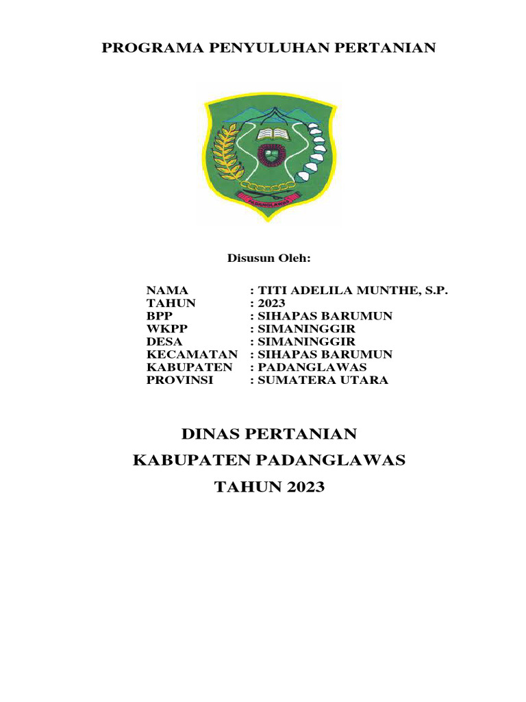 Programa Penyuluhan Pertanian 2023 | PDF