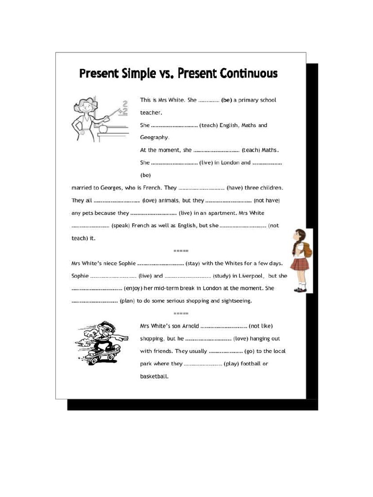 Present Simple vs. Present Continuous | PDF