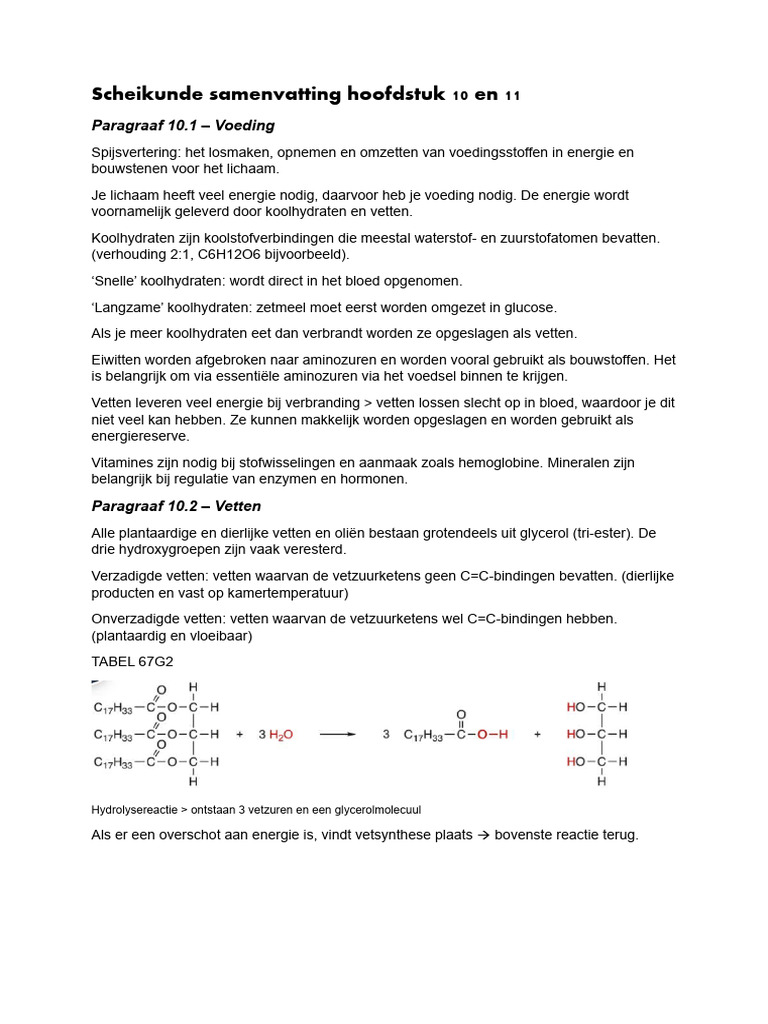 Scheikunde Samenvatting Hoofdstuk 10 en 11 | PDF