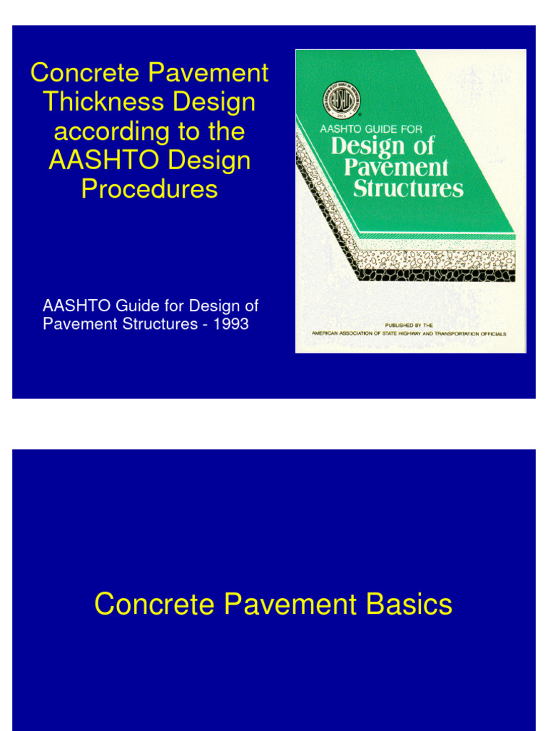 Concrete Pavement Thickness Design According To The AASHTO D | PDF ...